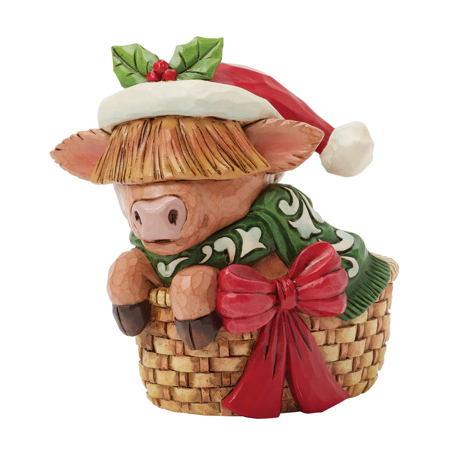 Highland Cow in Basket Mini – Jim Shore
