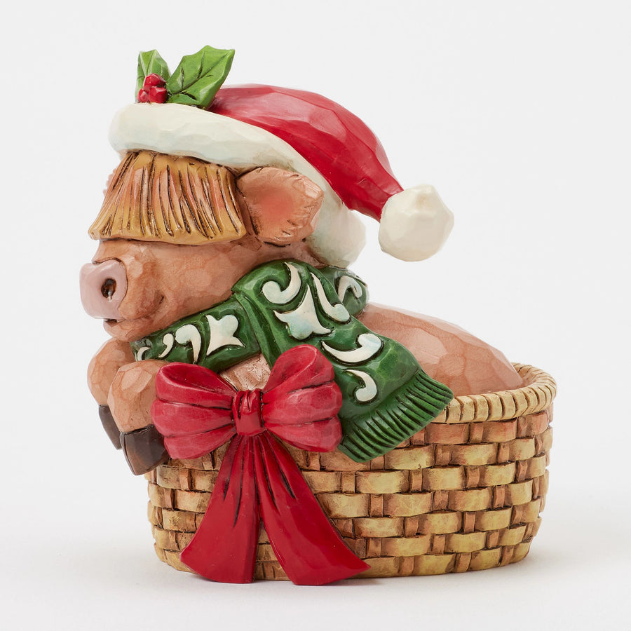 Highland Cow in Basket Mini – Jim Shore